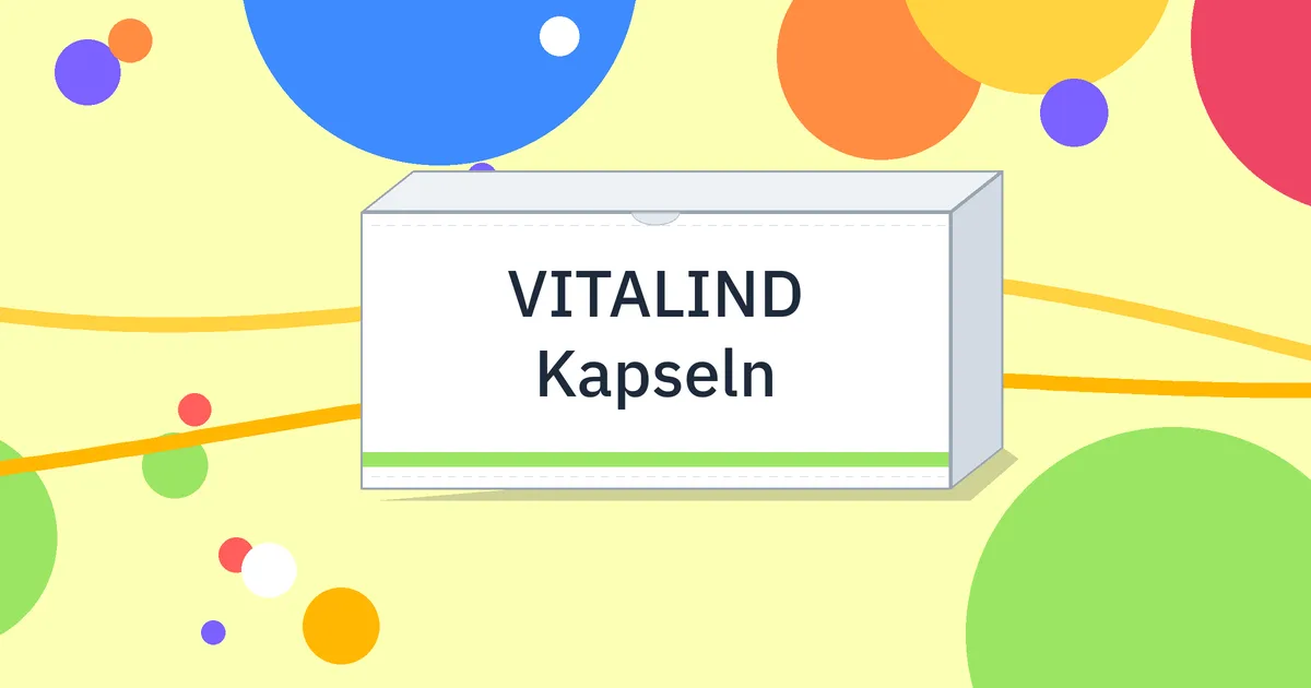Symbolbild: Packung mit der Aufschrift VITALIND Kapseln (PZN 18179838) – Verfügbarkeit und Bezug in Apotheken in Frankfurt am Main