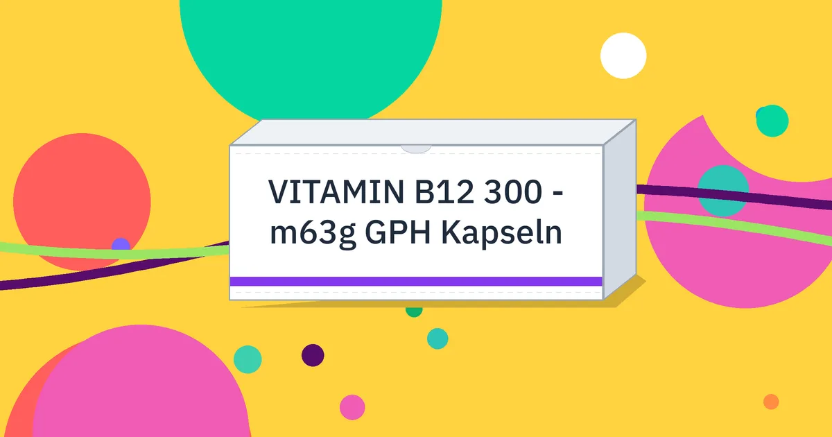Symbolbild: Packung mit der Aufschrift VITAMIN B12 300 -m63g GPH Kapseln (PZN 13251100) – Verfügbarkeit und Bezug in Apotheken in Frankfurt am Main
