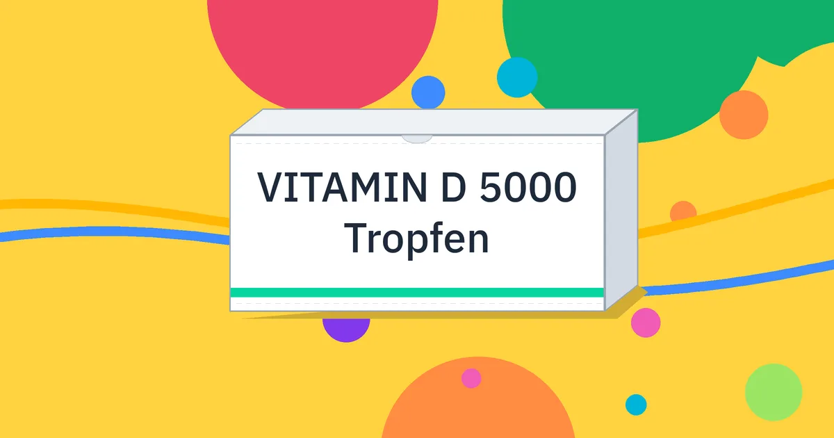 Symbolbild: Packung mit der Aufschrift VITAMIN D 5000 Tropfen (PZN 16928537) – Verfügbarkeit und Bezug in Apotheken in Frankfurt am Main