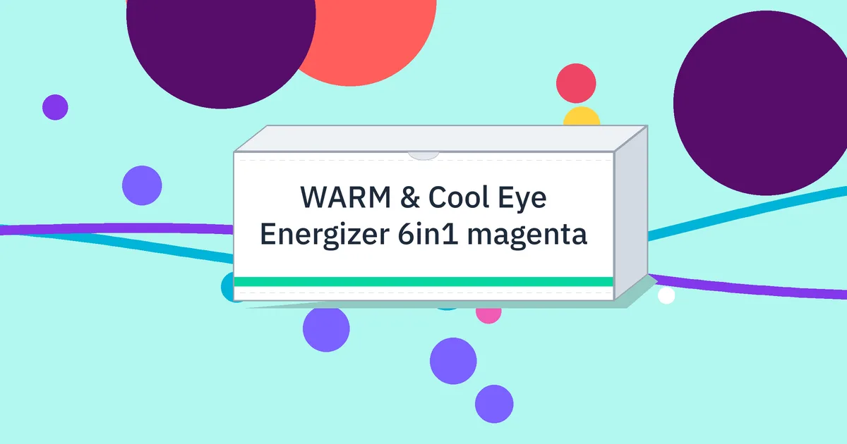 Symbolbild: Packung mit der Aufschrift WARM & Cool Eye Energizer 6in1 magenta (PZN 18805856) – Verfügbarkeit und Bezug in Apotheken in Frankfurt am Main
