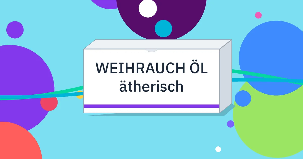 Symbolbild: Packung mit der Aufschrift WEIHRAUCH ÖL ätherisch (PZN 16328234) – Verfügbarkeit und Bezug in Apotheken in Frankfurt am Main