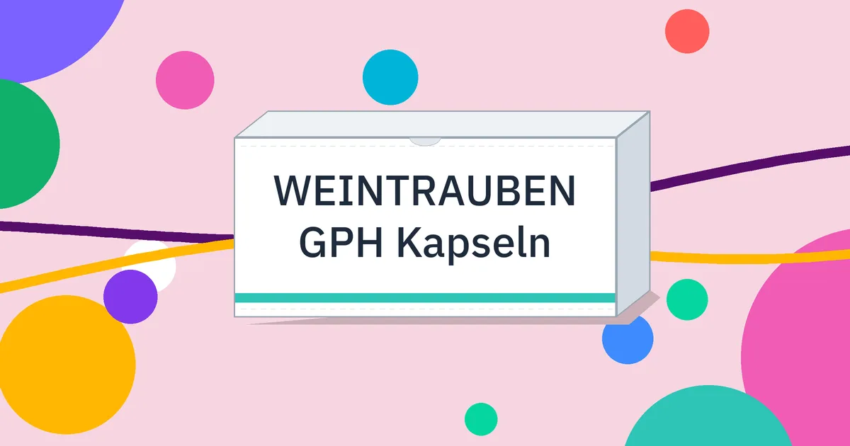 Symbolbild: Packung mit der Aufschrift WEINTRAUBEN GPH Kapseln (PZN 07011231) – Verfügbarkeit und Bezug in Apotheken in Frankfurt am Main