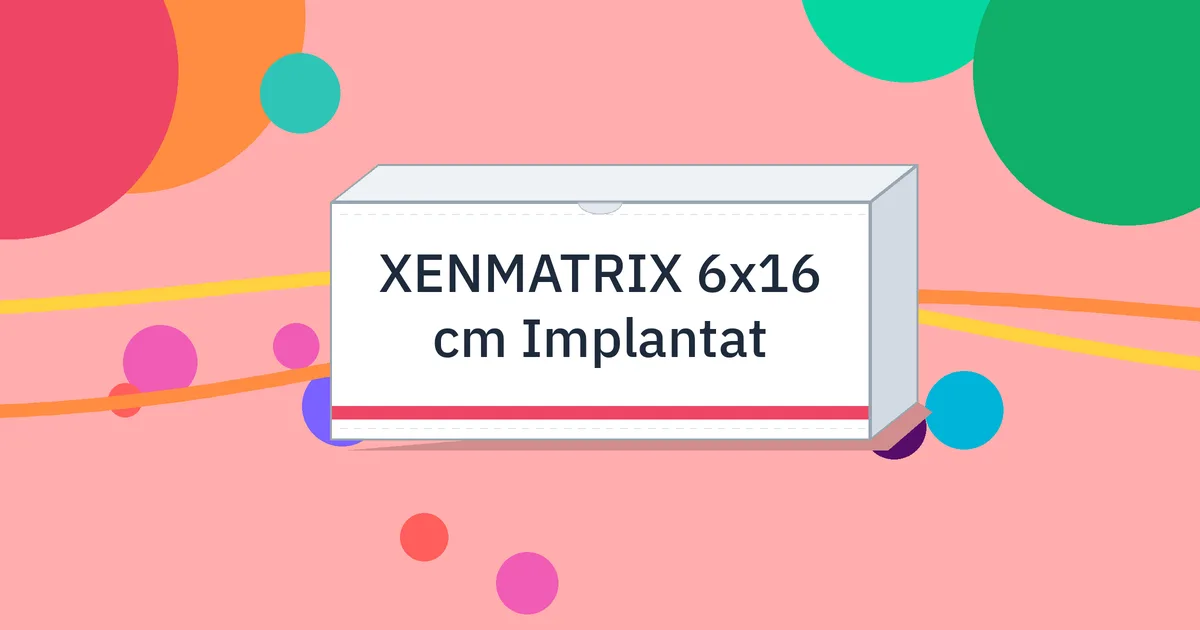 Symbolbild: Packung mit der Aufschrift XENMATRIX 6x16 cm Implantat (PZN 11173815) – Verfügbarkeit und Bezug in Apotheken in Frankfurt am Main