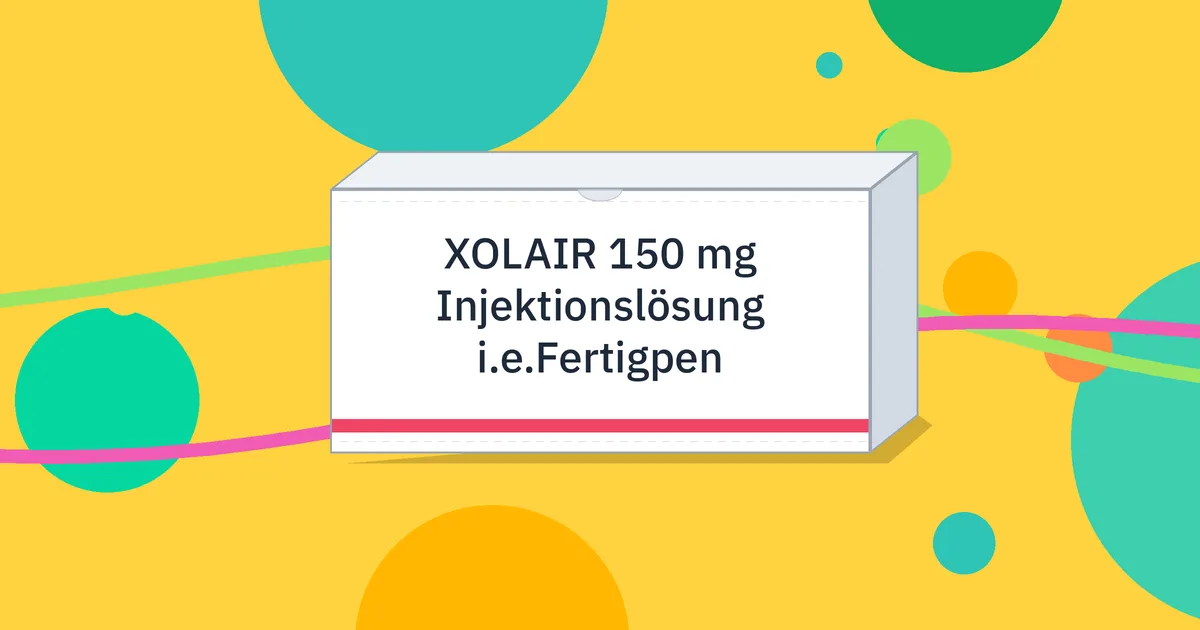 Symbolbild: Packung mit der Aufschrift XOLAIR 150 mg Injektionslösung i.e.Fertigpen (PZN 19462654) – Verfügbarkeit und Bezug in Apotheken in Frankfurt am Main