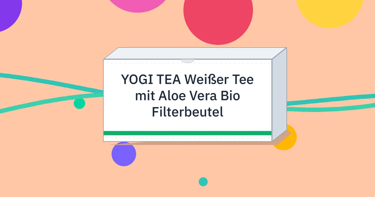 Symbolbild: Packung mit der Aufschrift YOGI TEA Weißer Tee mit Aloe Vera Bio Filterbeutel (PZN 12436783) – Verfügbarkeit und Bezug in Apotheken in Frankfurt am Main