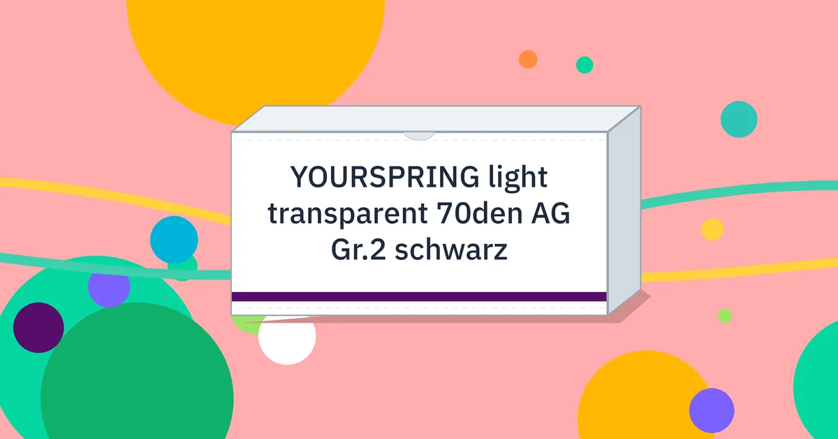 Symbolbild: Packung mit der Aufschrift YOURSPRING light transparent 70den AG Gr.2 schwarz (PZN 18056171) – Verfügbarkeit und Bezug in Apotheken in Frankfurt am Main