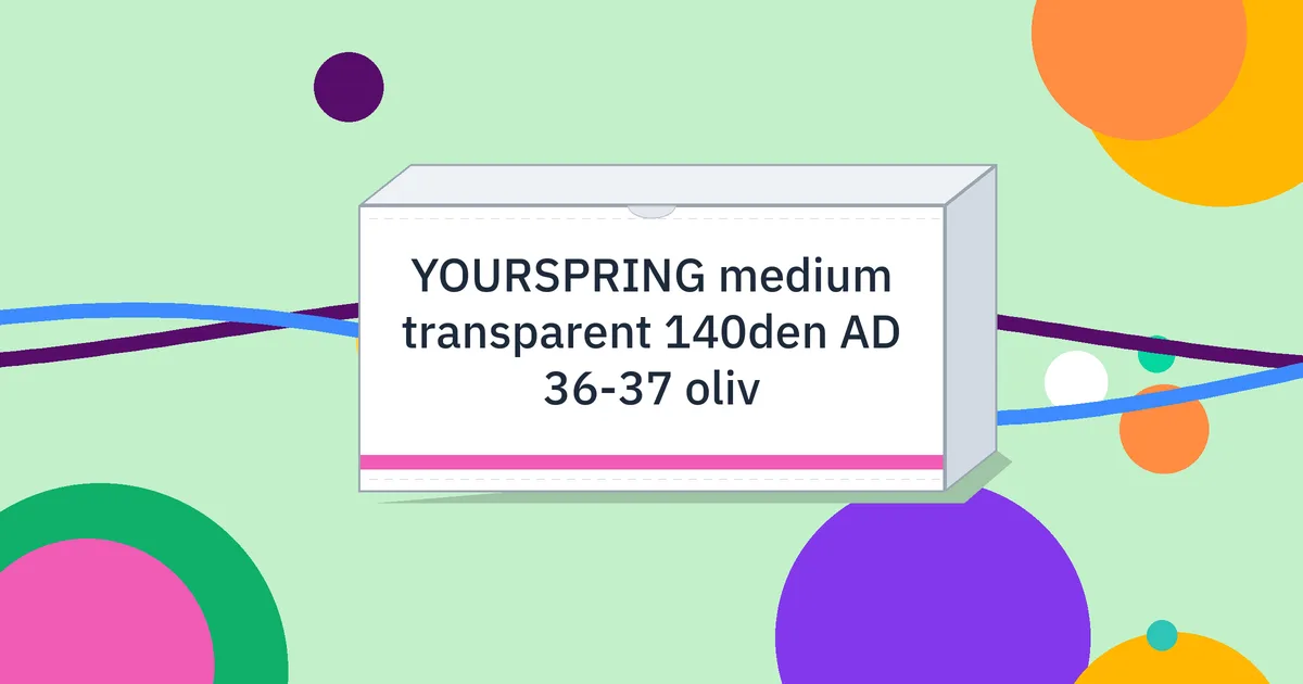 Symbolbild: Packung mit der Aufschrift YOURSPRING medium transparent 140den AD 36-37 oliv (PZN 18057006) – Verfügbarkeit und Bezug in Apotheken in Frankfurt am Main