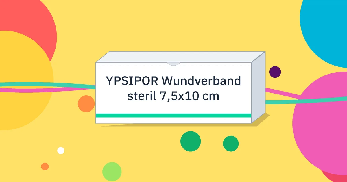 Symbolbild: Packung mit der Aufschrift YPSIPOR Wundverband steril 7,5x10 cm (PZN 12604559) – Verfügbarkeit und Bezug in Apotheken in Frankfurt am Main