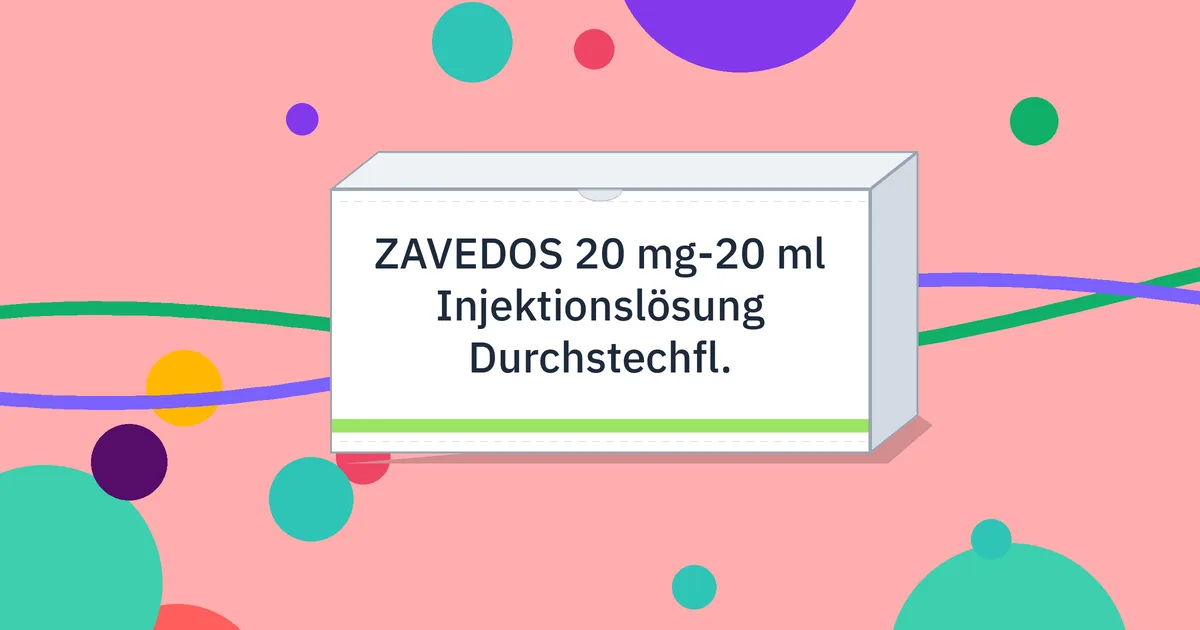 Symbolbild: Packung mit der Aufschrift ZAVEDOS 20 mg-20 ml Injektionslösung Durchstechfl. (PZN 00052706) – Verfügbarkeit und Bezug in Apotheken in Frankfurt am Main