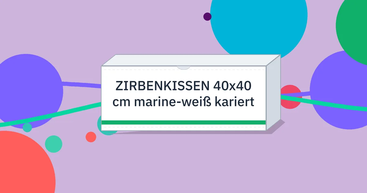 Symbolbild: Packung mit der Aufschrift ZIRBENKISSEN 40x40 cm marine-weiß kariert (PZN 16607483) – Verfügbarkeit und Bezug in Apotheken in Frankfurt am Main