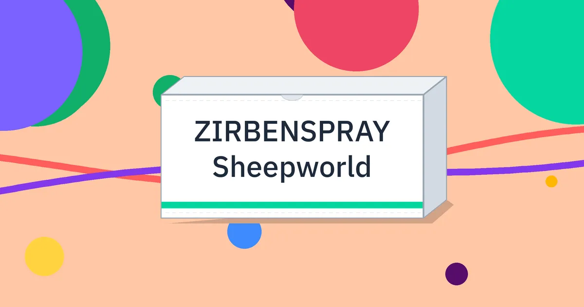 Symbolbild: Packung mit der Aufschrift ZIRBENSPRAY Sheepworld (PZN 20547002) – Verfügbarkeit und Bezug in Apotheken in Frankfurt am Main