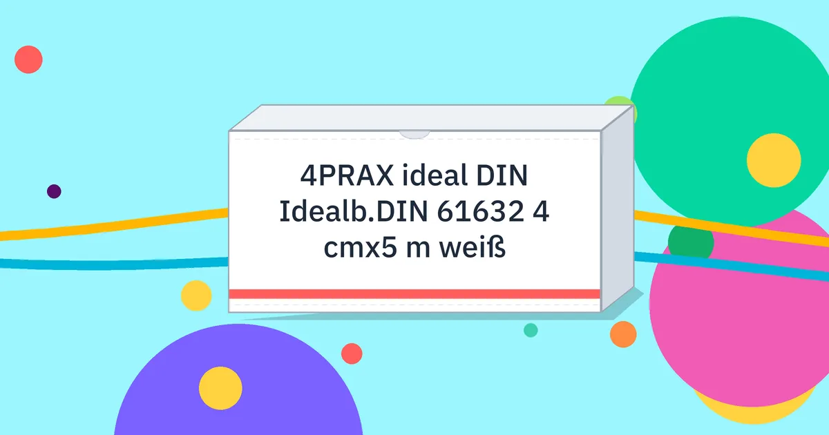 Symbolbild: Packung mit der Aufschrift 4PRAX ideal DIN Idealb.DIN 61632 4 cmx5 m weiß (PZN 20230529) – Verfügbarkeit und Bezug in Apotheken in Frankfurt am Main