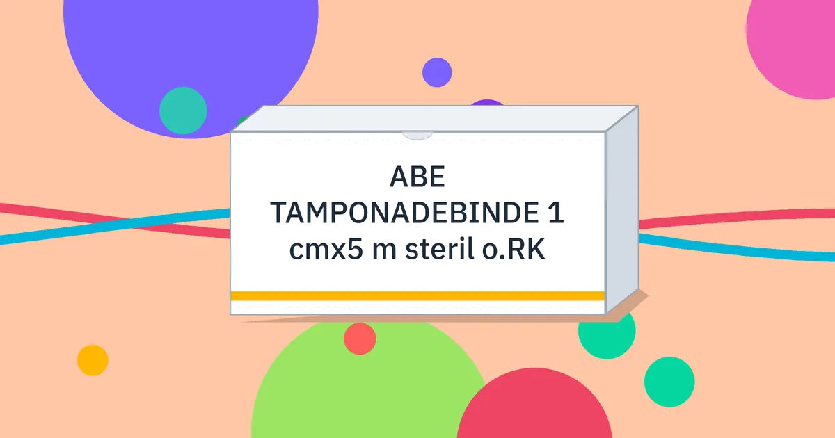 Symbolbild: Packung mit der Aufschrift ABE TAMPONADEBINDE 1 cmx5 m steril o.RK (PZN 13574814) – Verfügbarkeit und Bezug in Apotheken in Frankfurt am Main