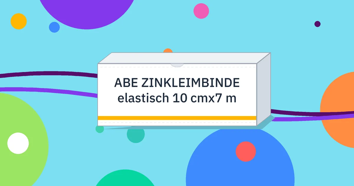 Symbolbild: Packung mit der Aufschrift ABE ZINKLEIMBINDE elastisch 10 cmx7 m (PZN 01521965) – Verfügbarkeit und Bezug in Apotheken in Frankfurt am Main