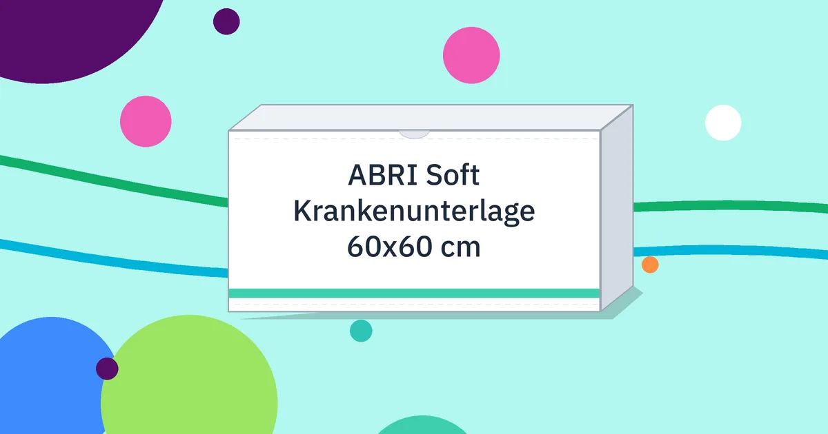 Symbolbild: Packung mit der Aufschrift ABRI Soft Krankenunterlage 60x60 cm (PZN 06884709) – Verfügbarkeit und Bezug in Apotheken in Frankfurt am Main
