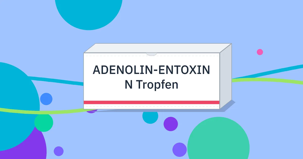 Symbolbild: Packung mit der Aufschrift ADENOLIN-ENTOXIN N Tropfen (PZN 04346008) – Verfügbarkeit und Bezug in Apotheken in Frankfurt am Main
