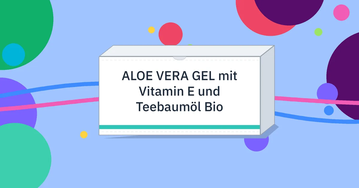 Symbolbild: Packung mit der Aufschrift ALOE VERA GEL mit Vitamin E und Teebaumöl Bio (PZN 16753894) – Verfügbarkeit und Bezug in Apotheken in Frankfurt am Main