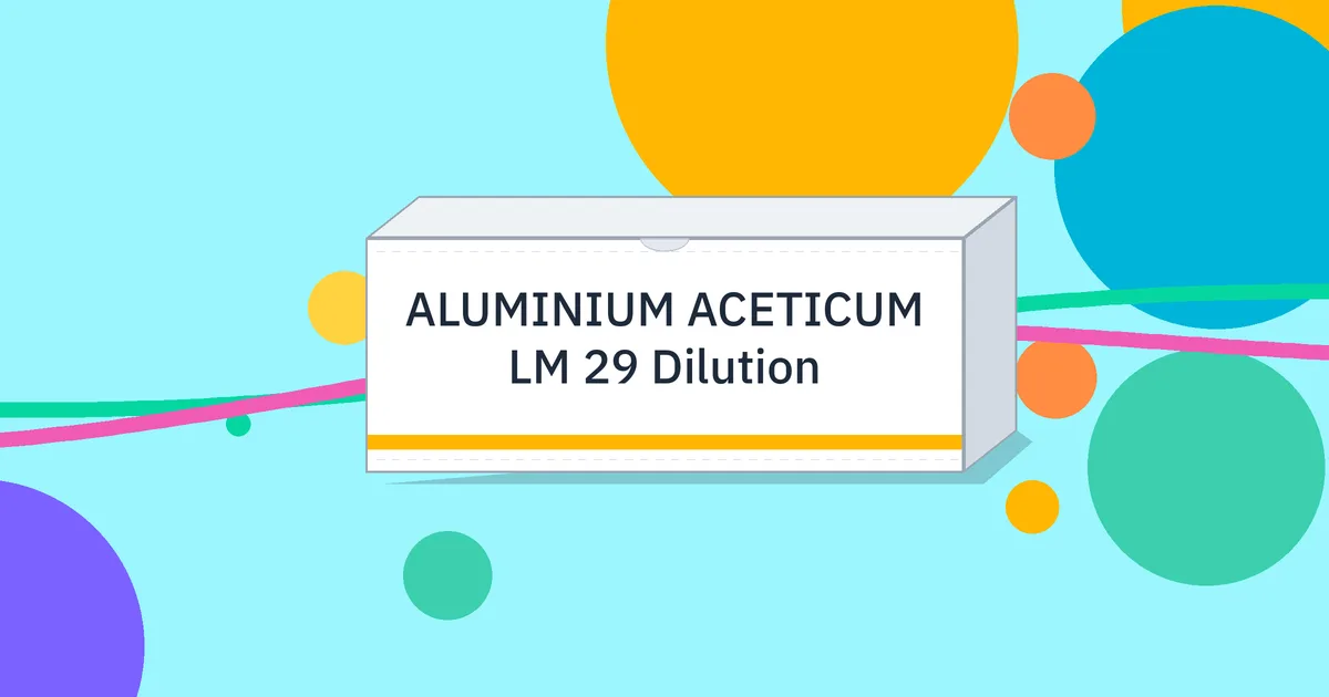 Symbolbild: Packung mit der Aufschrift ALUMINIUM ACETICUM LM 29 Dilution (PZN 13316420) – Verfügbarkeit und Bezug in Apotheken in Frankfurt am Main