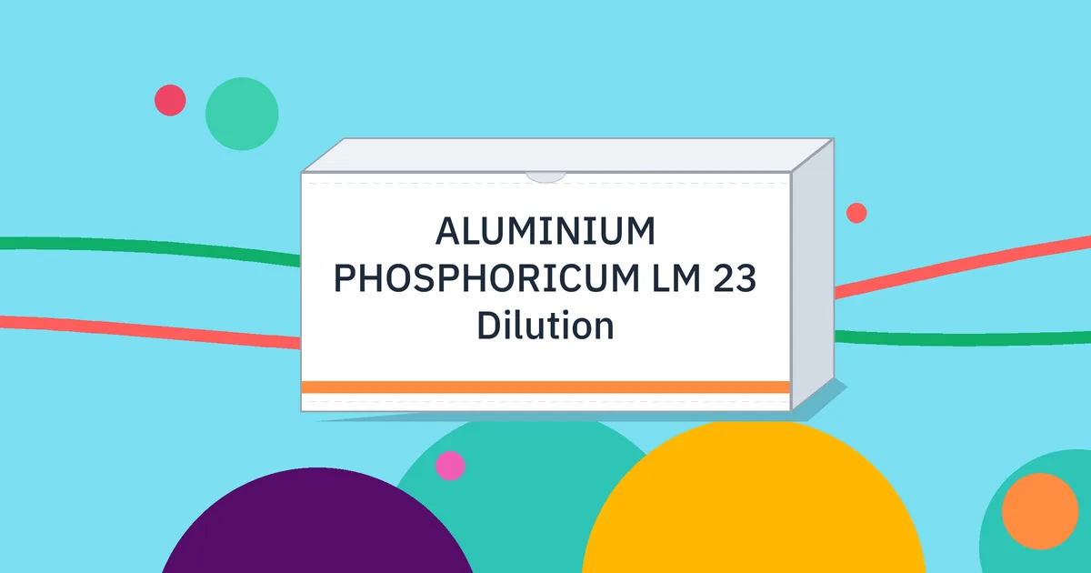 Symbolbild: Packung mit der Aufschrift ALUMINIUM PHOSPHORICUM LM 23 Dilution (PZN 13317299) – Verfügbarkeit und Bezug in Apotheken in Frankfurt am Main