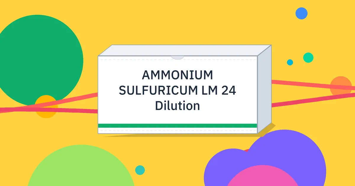 Symbolbild: Packung mit der Aufschrift AMMONIUM SULFURICUM LM 24 Dilution (PZN 13323354) – Verfügbarkeit und Bezug in Apotheken in Frankfurt am Main
