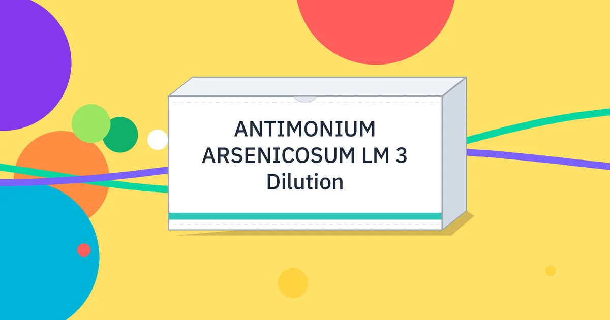 Symbolbild: Packung mit der Aufschrift ANTIMONIUM ARSENICOSUM LM 3 Dilution (PZN 13372051) – Verfügbarkeit und Bezug in Apotheken in Frankfurt am Main