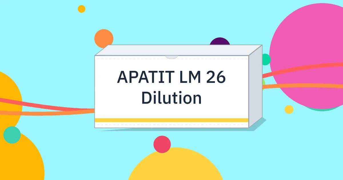 Symbolbild: Packung mit der Aufschrift APATIT LM 26 Dilution (PZN 13377640) – Verfügbarkeit und Bezug in Apotheken in Frankfurt am Main