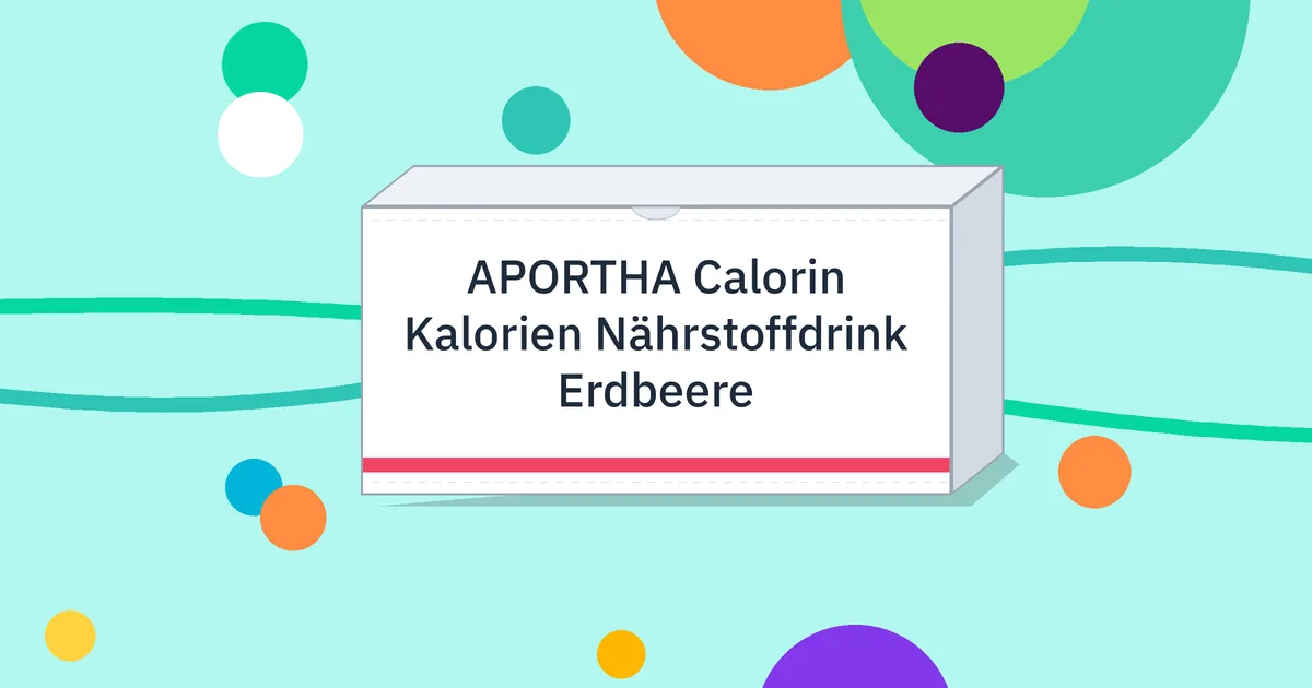 Symbolbild: Packung mit der Aufschrift APORTHA Calorin Kalorien Nährstoffdrink Erdbeere (PZN 20368297) – Verfügbarkeit und Bezug in Apotheken in Frankfurt am Main