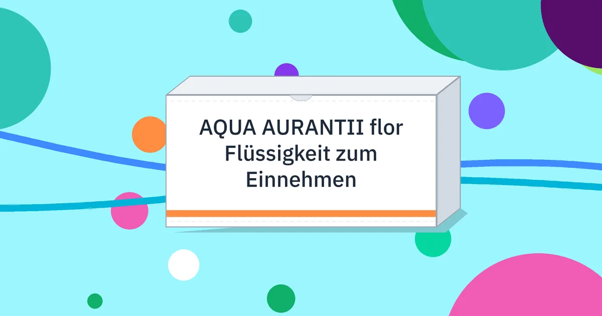 Symbolbild: Packung mit der Aufschrift AQUA AURANTII flor Flüssigkeit zum Einnehmen (PZN 15400811) – Verfügbarkeit und Bezug in Apotheken in Frankfurt am Main