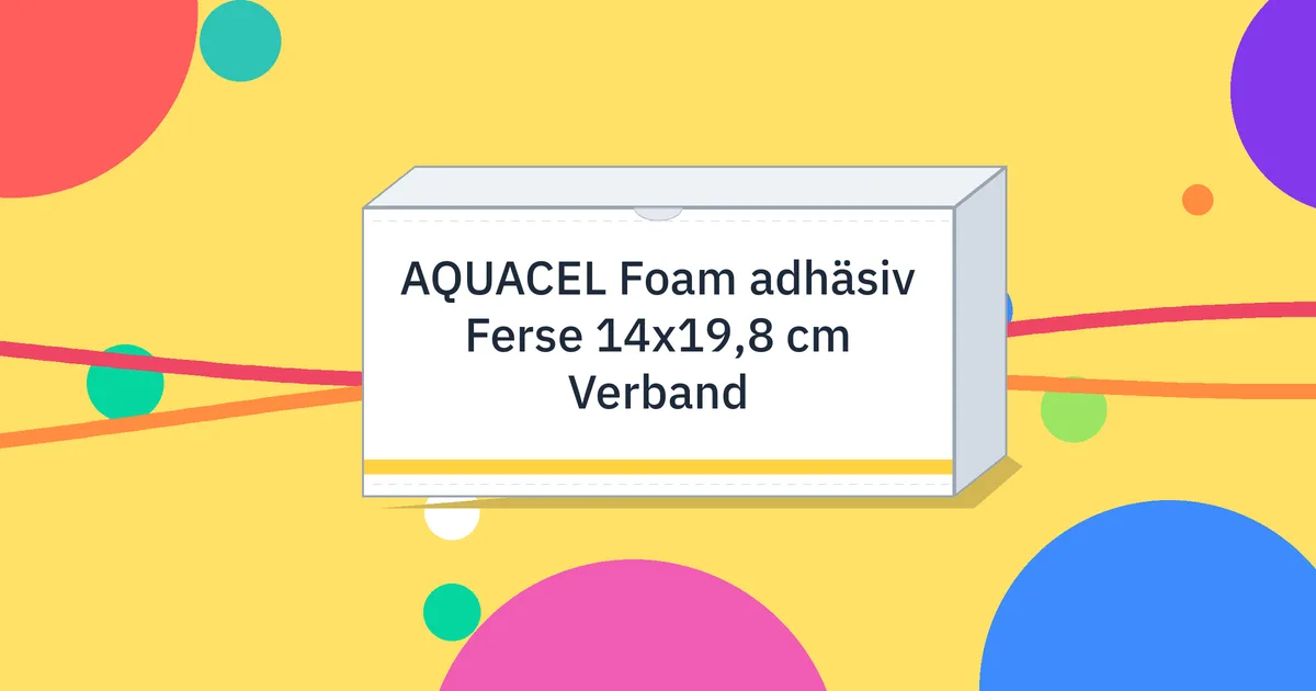 Symbolbild: Packung mit der Aufschrift AQUACEL Foam adhäsiv Ferse 14x19,8 cm Verband (PZN 20184835) – Verfügbarkeit und Bezug in Apotheken in Frankfurt am Main