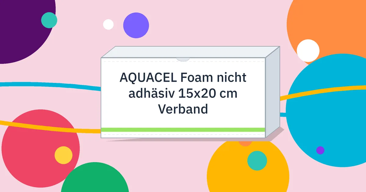 Symbolbild: Packung mit der Aufschrift AQUACEL Foam nicht adhäsiv 15x20 cm Verband (PZN 18123772) – Verfügbarkeit und Bezug in Apotheken in Frankfurt am Main