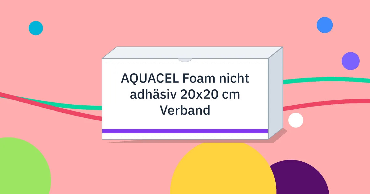 Symbolbild: Packung mit der Aufschrift AQUACEL Foam nicht adhäsiv 20x20 cm Verband (PZN 12642086) – Verfügbarkeit und Bezug in Apotheken in Frankfurt am Main