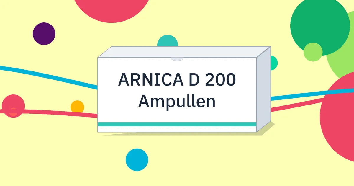 Symbolbild: Packung mit der Aufschrift ARNICA D 200 Ampullen (PZN 11704141) – Verfügbarkeit und Bezug in Apotheken in Frankfurt am Main