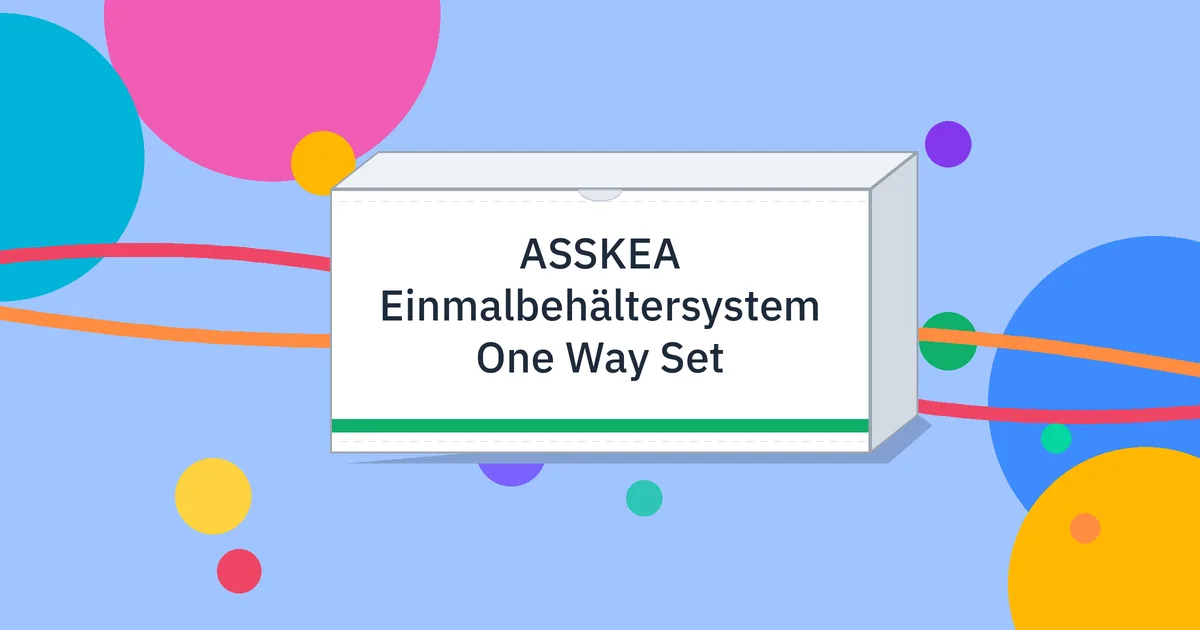 Symbolbild: Packung mit der Aufschrift ASSKEA Einmalbehältersystem One Way Set (PZN 00432113) – Verfügbarkeit und Bezug in Apotheken in Frankfurt am Main