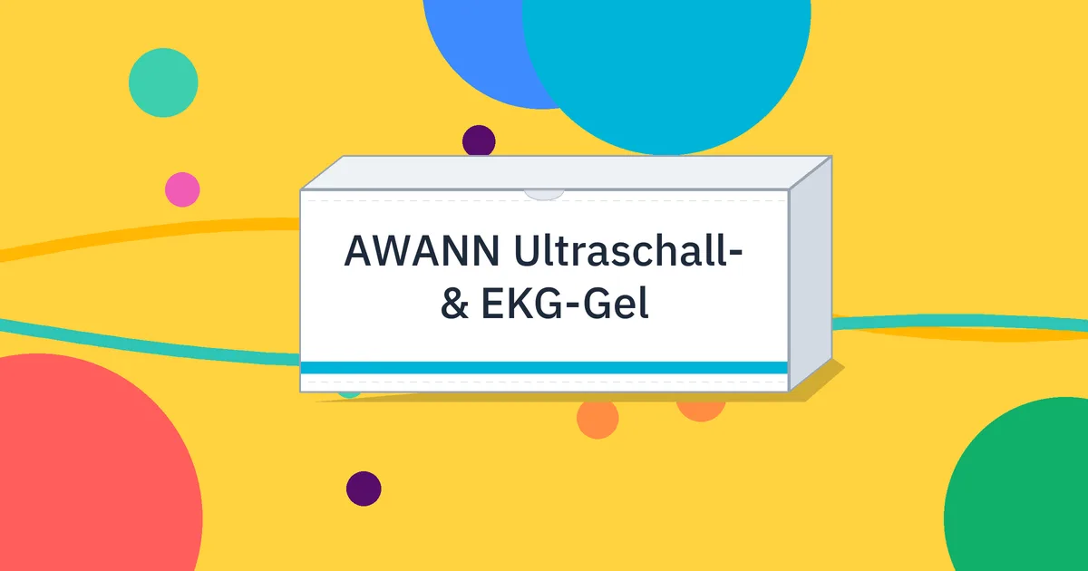 Symbolbild: Packung mit der Aufschrift AWANN Ultraschall- & EKG-Gel (PZN 19157804) – Verfügbarkeit und Bezug in Apotheken in Frankfurt am Main