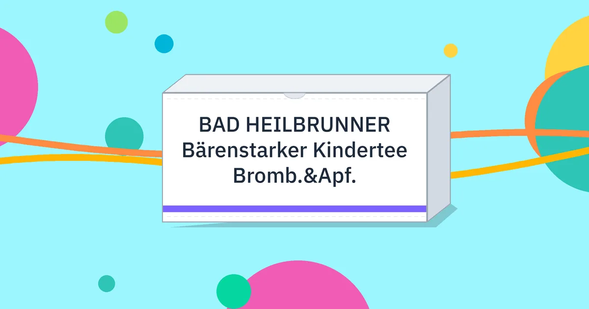 Symbolbild: Packung mit der Aufschrift BAD HEILBRUNNER Bärenstarker Kindertee Bromb.&Apf. (PZN 19294725) – Verfügbarkeit und Bezug in Apotheken in Frankfurt am Main