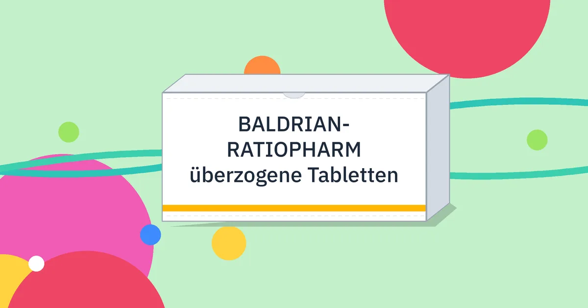 Symbolbild: Packung mit der Aufschrift BALDRIAN-RATIOPHARM überzogene Tabletten (PZN 07052690) – Verfügbarkeit und Bezug in Apotheken in Frankfurt am Main