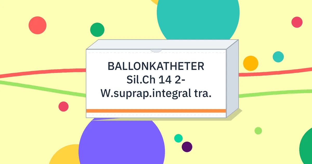 Symbolbild: Packung mit der Aufschrift BALLONKATHETER Sil.Ch 14 2-W.suprap.integral tra. (PZN 14350407) – Verfügbarkeit und Bezug in Apotheken in Frankfurt am Main
