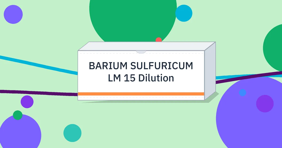 Symbolbild: Packung mit der Aufschrift BARIUM SULFURICUM LM 15 Dilution (PZN 13380286) – Verfügbarkeit und Bezug in Apotheken in Frankfurt am Main