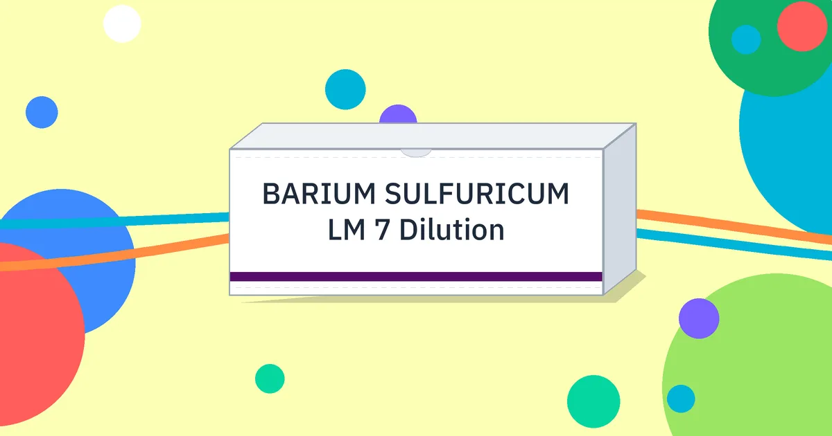 Symbolbild: Packung mit der Aufschrift BARIUM SULFURICUM LM 7 Dilution (PZN 13380079) – Verfügbarkeit und Bezug in Apotheken in Frankfurt am Main