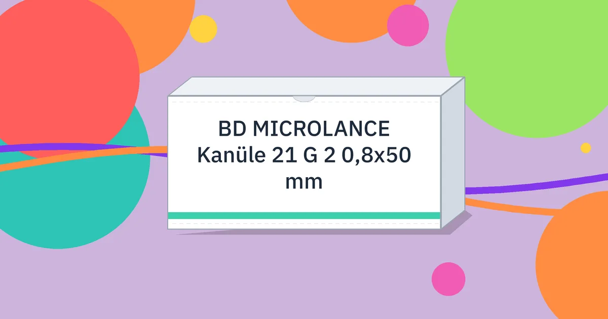 Symbolbild: Packung mit der Aufschrift BD MICROLANCE Kanüle 21 G 2 0,8x50 mm (PZN 03087088) – Verfügbarkeit und Bezug in Apotheken in Frankfurt am Main