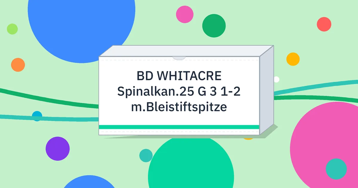 Symbolbild: Packung mit der Aufschrift BD WHITACRE Spinalkan.25 G 3 1-2 m.Bleistiftspitze (PZN 07546191) – Verfügbarkeit und Bezug in Apotheken in Frankfurt am Main