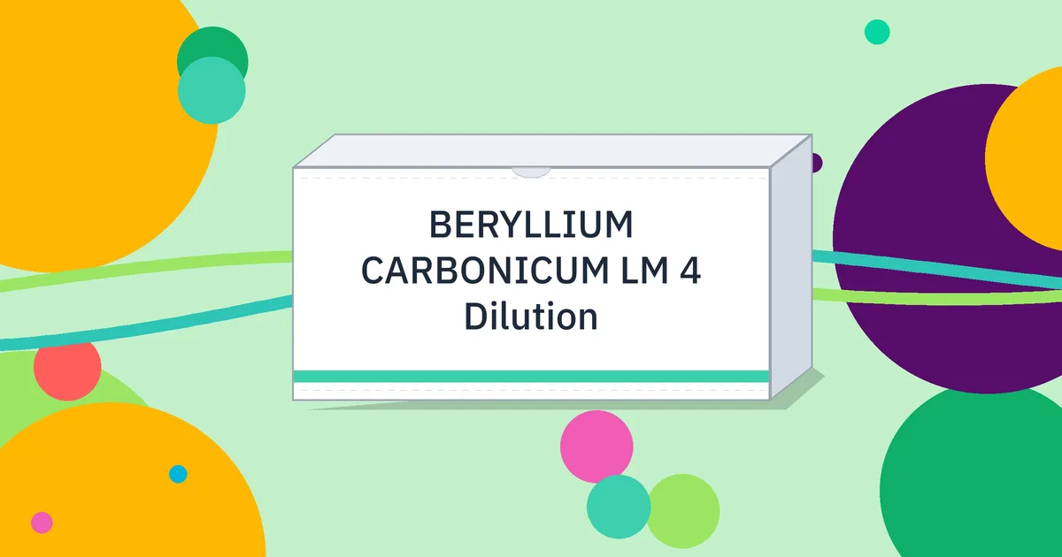 Symbolbild: Packung mit der Aufschrift BERYLLIUM CARBONICUM LM 4 Dilution (PZN 13383959) – Verfügbarkeit und Bezug in Apotheken in Frankfurt am Main