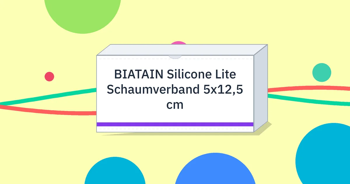 Symbolbild: Packung mit der Aufschrift BIATAIN Silicone Lite Schaumverband 5x12,5 cm (PZN 18120443) – Verfügbarkeit und Bezug in Apotheken in Frankfurt am Main