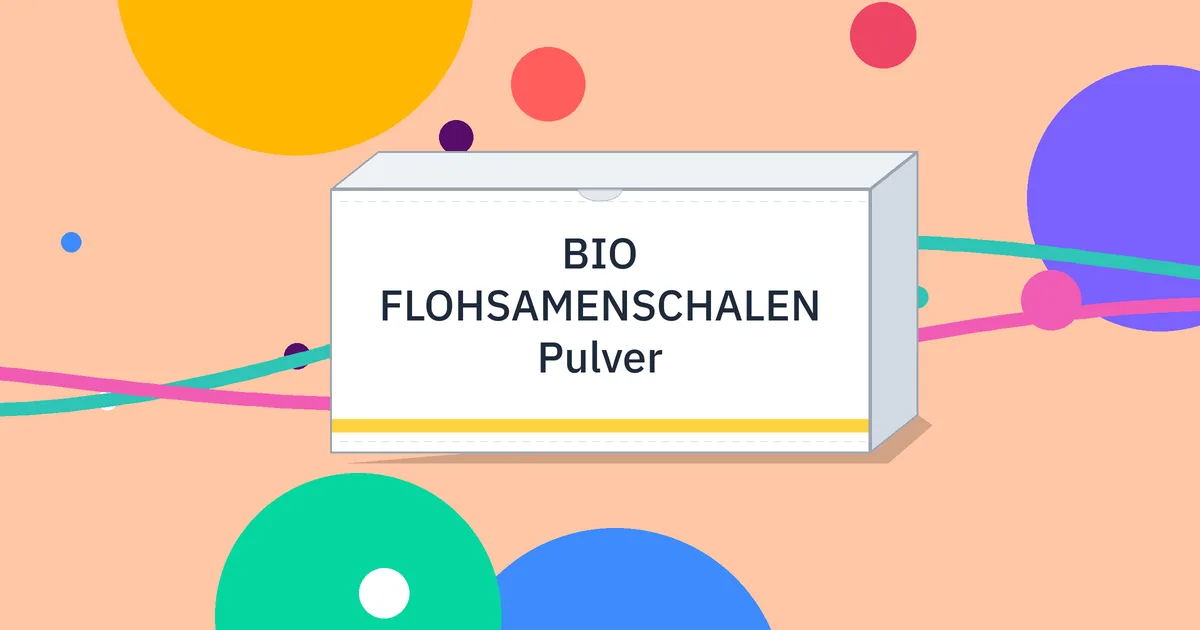 Symbolbild: Packung mit der Aufschrift BIO FLOHSAMENSCHALEN Pulver (PZN 13654074) – Verfügbarkeit und Bezug in Apotheken in Frankfurt am Main