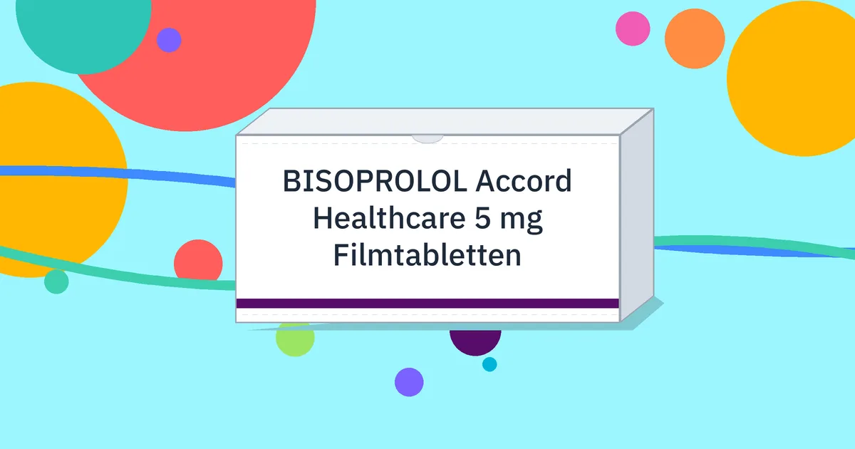 Symbolbild: Packung mit der Aufschrift BISOPROLOL Accord Healthcare 5 mg Filmtabletten (PZN 17271163) – Verfügbarkeit und Bezug in Apotheken in Frankfurt am Main