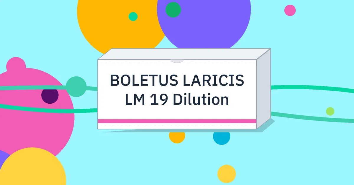 Symbolbild: Packung mit der Aufschrift BOLETUS LARICIS LM 19 Dilution (PZN 13391410) – Verfügbarkeit und Bezug in Apotheken in Frankfurt am Main