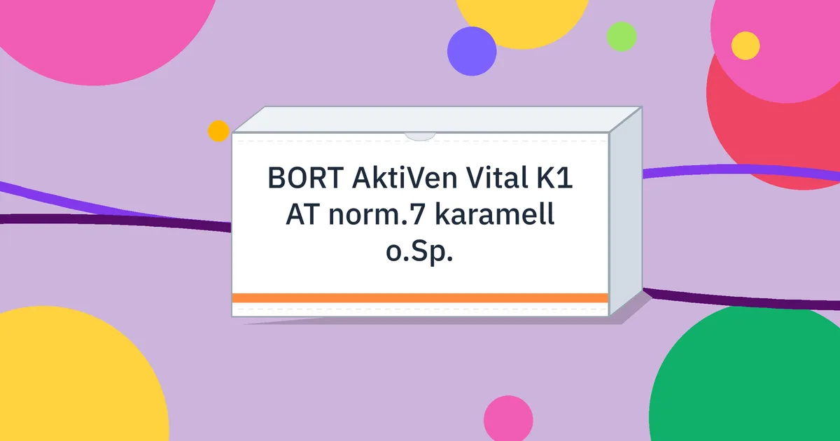 Symbolbild: Packung mit der Aufschrift BORT AktiVen Vital K1 AT norm.7 karamell o.Sp. (PZN 13736961) – Verfügbarkeit und Bezug in Apotheken in Frankfurt am Main