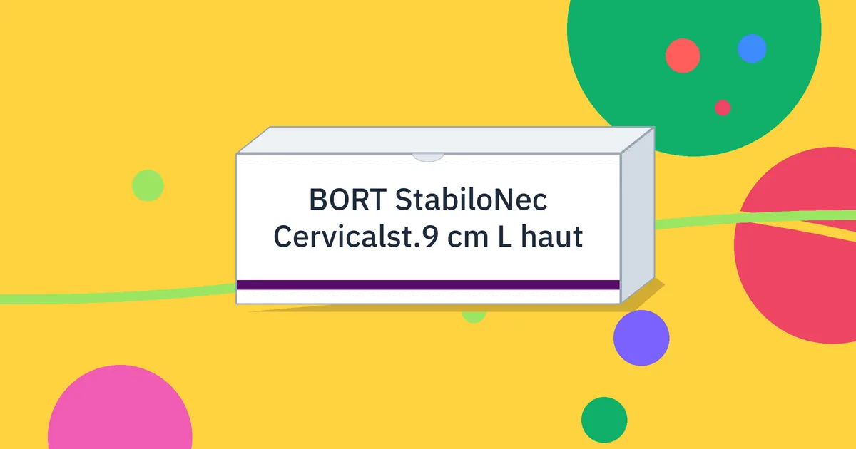 Symbolbild: Packung mit der Aufschrift BORT StabiloNec Cervicalst.9 cm L haut (PZN 08829169) – Verfügbarkeit und Bezug in Apotheken in Frankfurt am Main