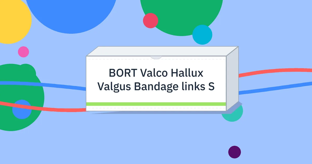 Symbolbild: Packung mit der Aufschrift BORT Valco Hallux Valgus Bandage links S (PZN 00633716) – Verfügbarkeit und Bezug in Apotheken in Frankfurt am Main