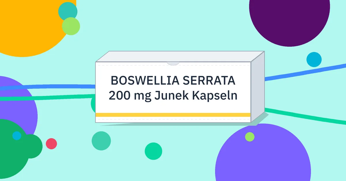 Symbolbild: Packung mit der Aufschrift BOSWELLIA SERRATA 200 mg Junek Kapseln (PZN 00131707) – Verfügbarkeit und Bezug in Apotheken in Frankfurt am Main